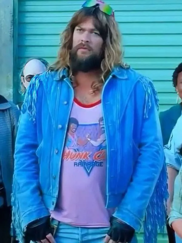 Jason Momoa Minecraft Jacket in Blue Leather - Zing Apparel